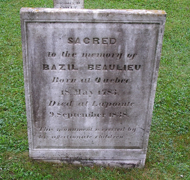 Photos: Bazile Beaulieu grave marker: Freeman-Smith Family Tree